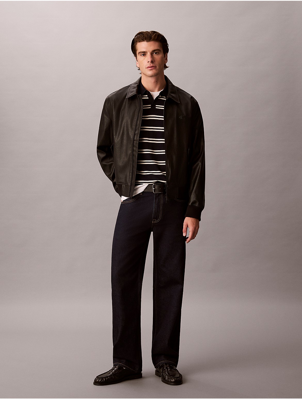 CALVIN KLEIN Calvin Klein Merino Stripe Polo Sweater